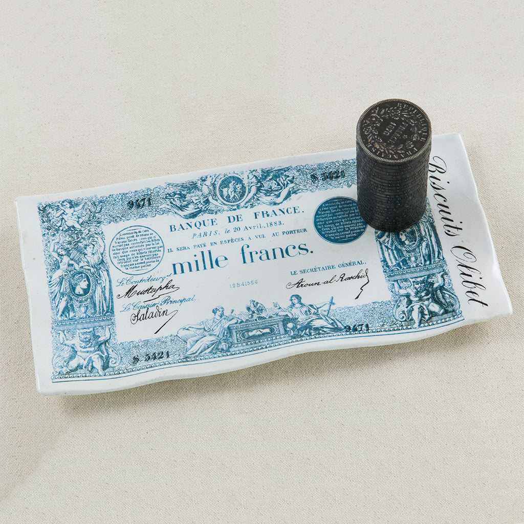French Currency Hors d'Oeuvres Tray - French Metro Antiques