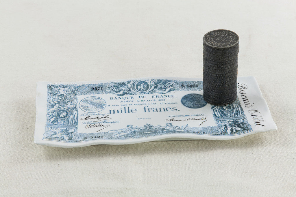 French Currency Hors d'Oeuvres Tray - French Metro Antiques