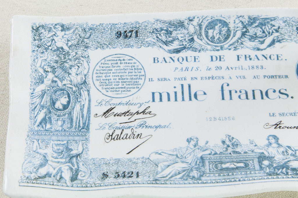 French Currency Hors d'Oeuvres Tray - French Metro Antiques